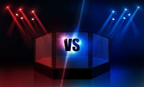 권투 스포츠 아레나 Vs 편지 반지 하 고 경쟁을 싸움 전투와 일치 하는 디자인 벡터 조명 가득 찬에 대한 스톡 벡터 아트 및