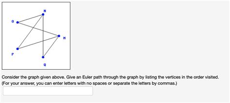 Solved Consider The Graph Given Above Give An Euler Path