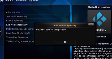 Unable To Connect To Repository Kodi