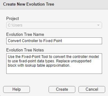 Use Design Evolution Manager With Fixed Point Tool MATLAB Simulink