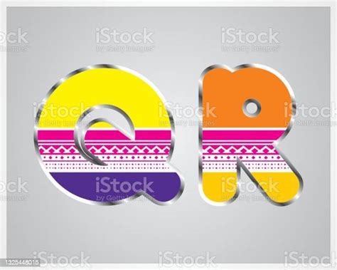 타이포그래피 글꼴 스타일 벡터 문자의 문자 다채로운 모양 알파벳a에서 Z로 회색 배경에 실버 아웃리를 가진 다채로운 모양 0명에 대한 스톡 벡터 아트 및 기타 이미지