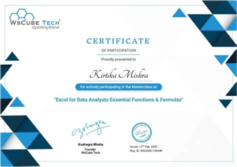 excel dataanalysis learning certification wscubetech kirtika mishra