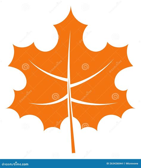 Orange Maple Leaf Autumn Sign Stock Illustration Illustration Of