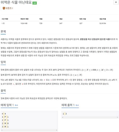 beakjoon 백준 java 30502번 미역은 식물 아닌데요 — slowcoding