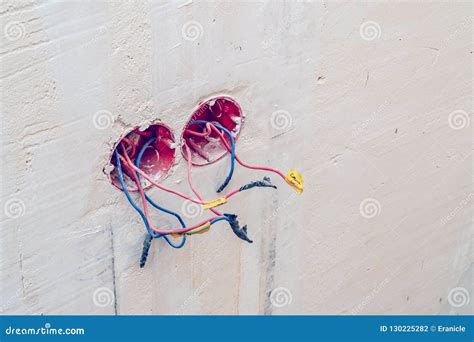 Wall Socket Installation Stock Photo Image Of Dirty