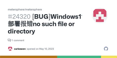 Bug Windows11部署报错no Such File Or Directory · Issue 24320 · Meterspheremetersphere · Github