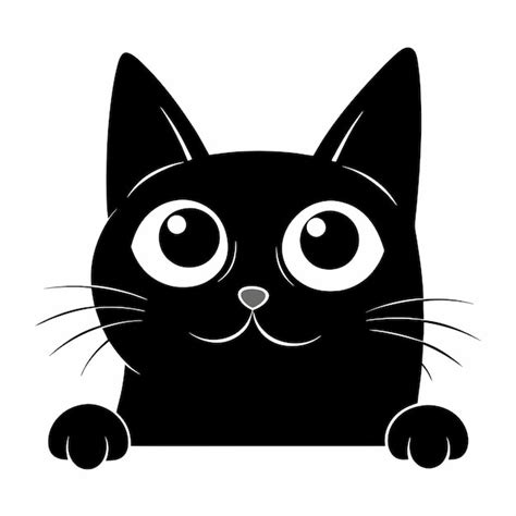 El Gato Negro Espiando Clipart Vector Premium Generado Con Ia