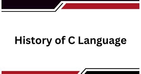 History Of C Language