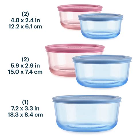 Pyrex® Simply Store® Tinted Glass Round Storage Containers 10 Pc Set