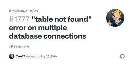 Table Not Found Error On Multiple Database Connections · Issue 1777