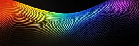 Abstract Rainbow Wave Pattern Premium Ai Generated Image