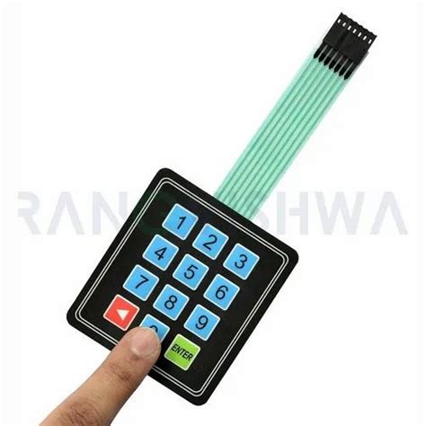 Rangvishwa Polycarbonate 3x4 Matrix Membrane Keypad For Arduino For