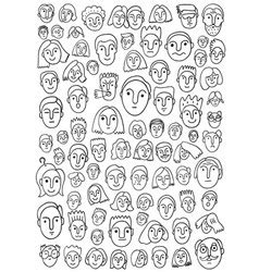 Faces Doodles Set Royalty Free Vector Image Vectorstock