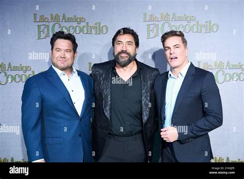 Javier Bardem Josh Gordon Will Speck Attends Lyle Lyle Crocodile Premiere At Callao Cinema