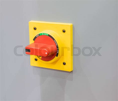 Close Up Red High Voltage Switch Stock Image Colourbox