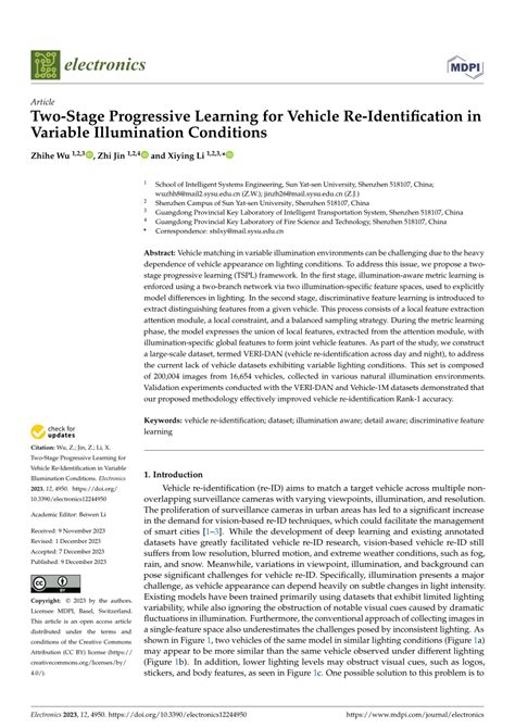 Pdf Two Stage Progressive Learning For Vehicle Re Identification In