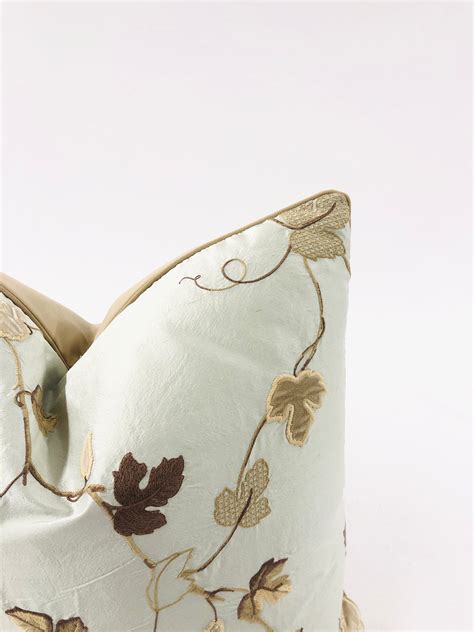 Pillow Cover Vintage Silk Embroidery Flowers With Velvet Pillow Cover