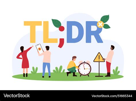 Tldr Abbreviation Too Long Didnt Read People Vector Image