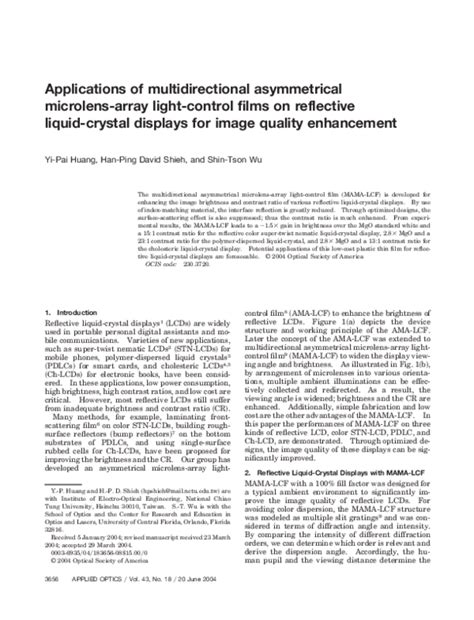 Pdf Applications Of Multidirectional Asymmetrical Microlens Array