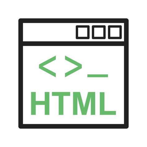 HTML Line Green And Black Icon Vector Art At Vecteezy