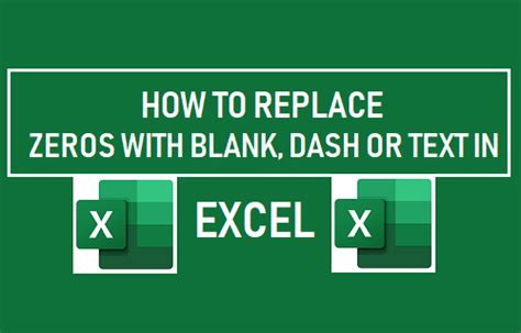 How To Replace Zeros With Blank Dash Or Text In Excel Techbout