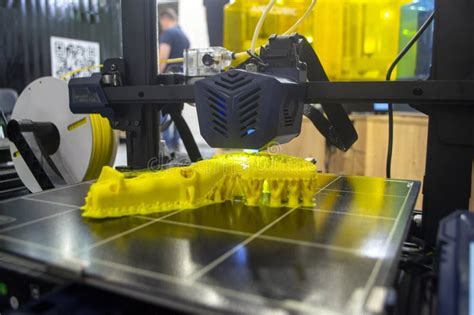 3d Printer Printing Object Close Up Process Creating Three Dimensional