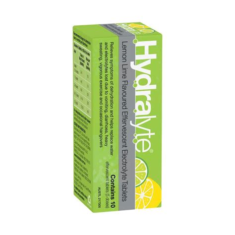 Buy Hydralyte Effervescent Tablets Lemon Lime 10 Pack Coles