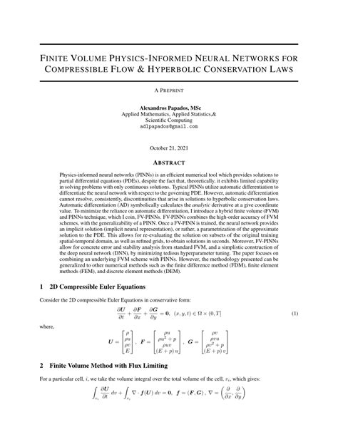 (PDF) Finite-Volume Physics-Informed Neural Networks
