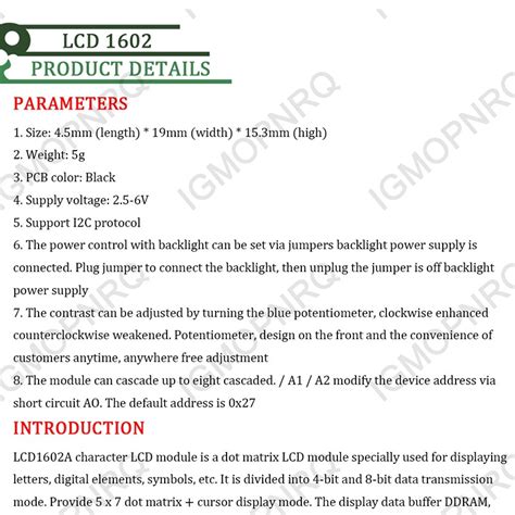 Lcd1602 1602 Lcd Module Blue Yellow Green Screen 16x2 Character Lcd