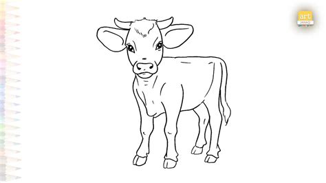 Calf Drawing Easy Art Tutorial How To Draw A Cow Calf Step By Step
