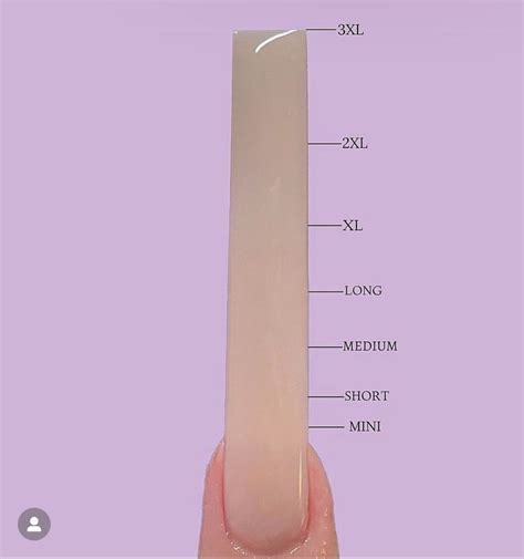 Pin By Cigryd On Nail Length Chart Acrylic Nails Price Nail Shape