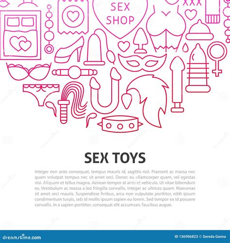 Sex Toys Line Concept Stock Vector Illustration Of Bdsm