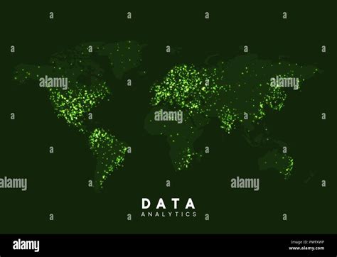 World Map Data Visualization Technology Background Vector Illustration Stock Vector Image
