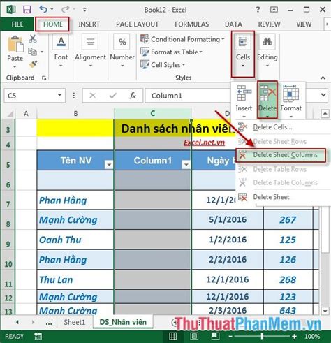 Managing Cells Columns And Rows In Excel Spreadsheets