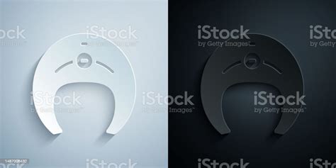 종이 컷 생선 스테이크 아이콘 회색과 검은 색 배경에 고립 종이 아트 스타일 벡터 3차원 형태에 대한 스톡 벡터 아트 및 기타 이미지 3차원 형태 건강한 생활방식