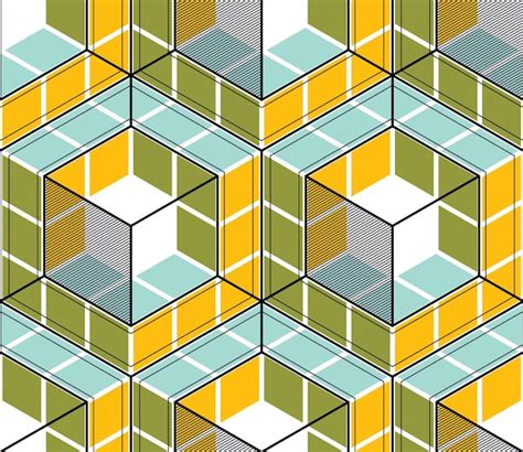 Premium Vector Geometric Cubes Abstract Seamless Pattern 3d Vector Background Technology