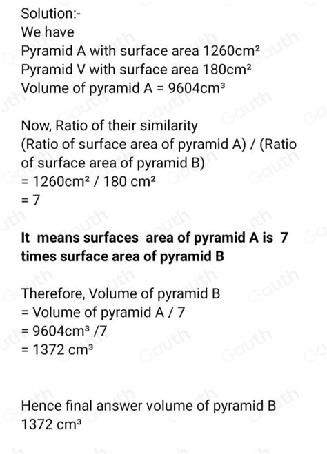 Solved 1 Problem Solving Pyramids A And B Are Similar The Surface