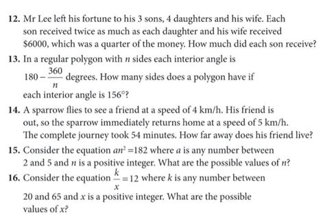 Ks4 Algebra And Graphs Word Problems Involving Solving Equations