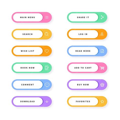 free vector flat design call to action button set