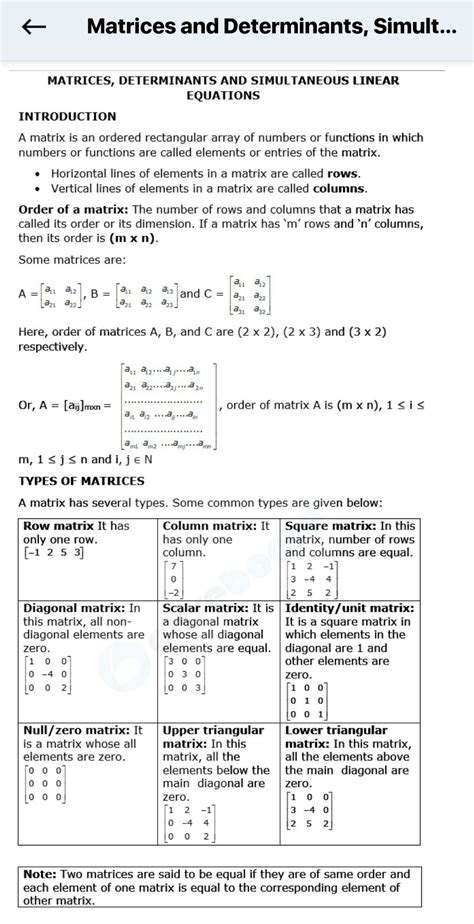 Solution Matrices And Determinants Simultaneous Linear Equations