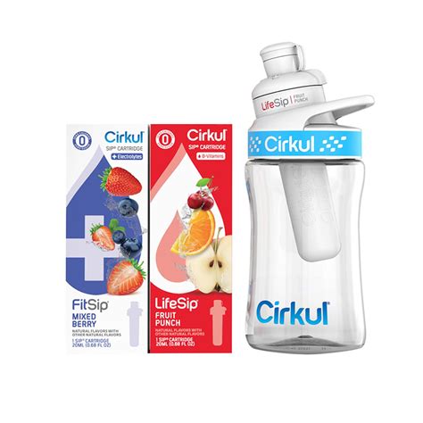 Cirkul 12oz Bpa Free Plastic Water Bottle Starter Kit For