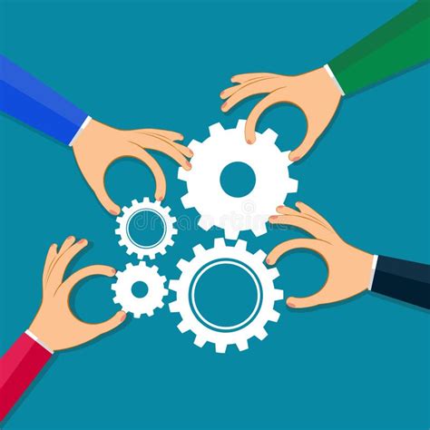 Connect Gears Integration Process System Settings Icon Gray Vector