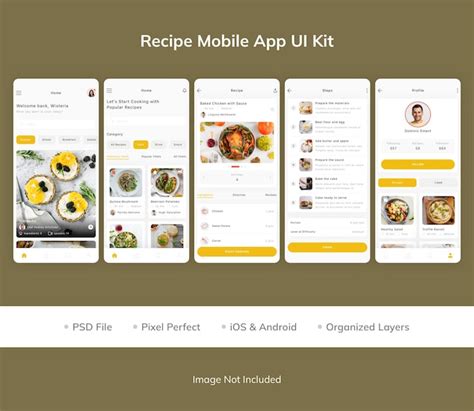 Premium PSD Recipe Mobile App Ui Kit