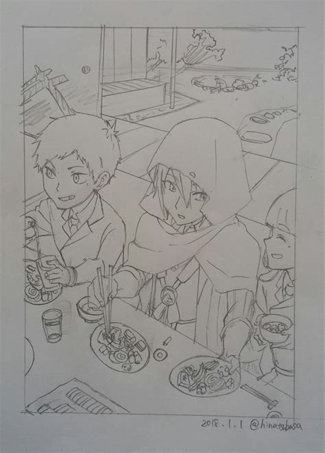 「あけましておめでとうございますー 今年もよろしくお願いします 描き初め 」雛翼の漫画