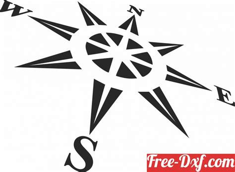 Download Compass Wall Decor Feuw6 High Quality Free Dxf Files Sv
