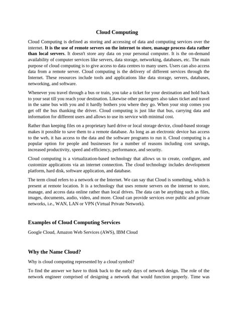 completion of module 1 cloud computing pdf computer cluster cloud computing