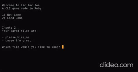 github binarygit tic tac toe a cli tic tac toe game made with ruby
