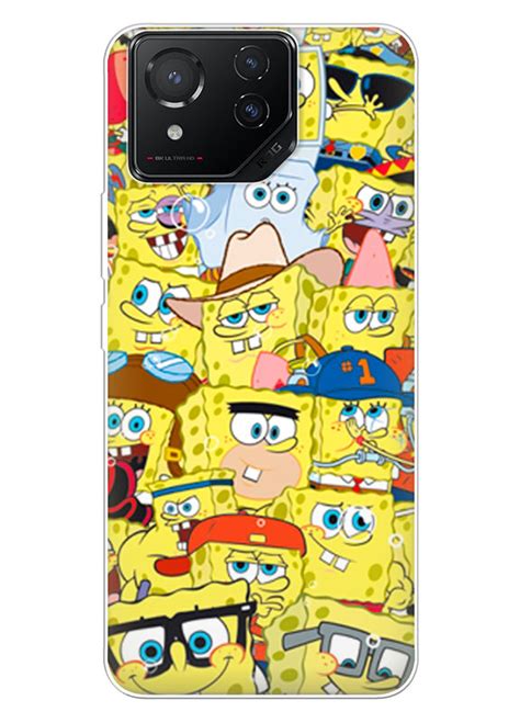 Asus Rog Phone 8 Pro бампер з силікону Spongebob Squarepants Губка Боб Квадратні Штани колаж з