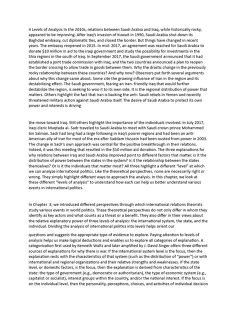 4 Levels Of Analysis In The 2010s Pdf Polarity International Relations State Polity
