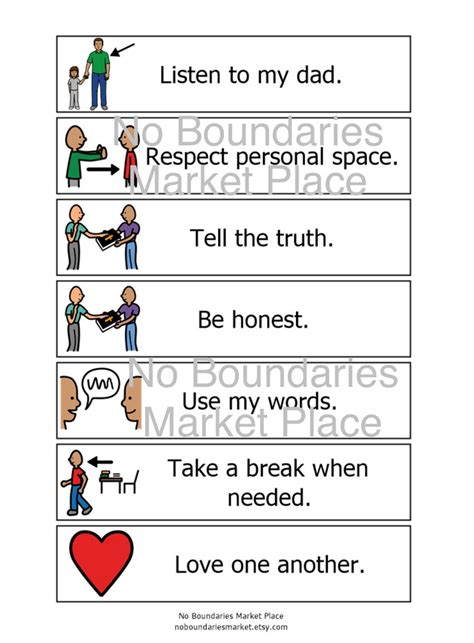 Printable Visual House Rulesvisual Classroom Rules Printable